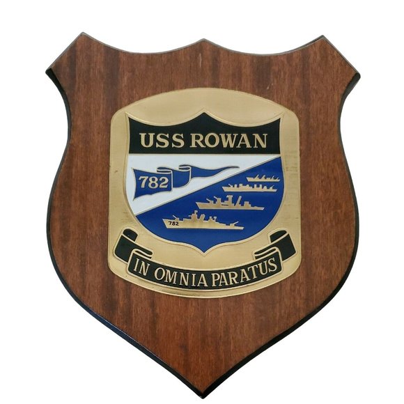 Wall Decor | Uss Rowan 782 Painted Metal On Wood Navy Plaque Destroyer ...